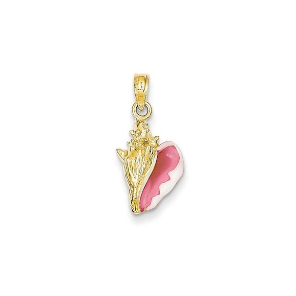 Black Bow Jewelry Co. | Jewelry | 4k Yellow Gold 3d Enameled Conch ...